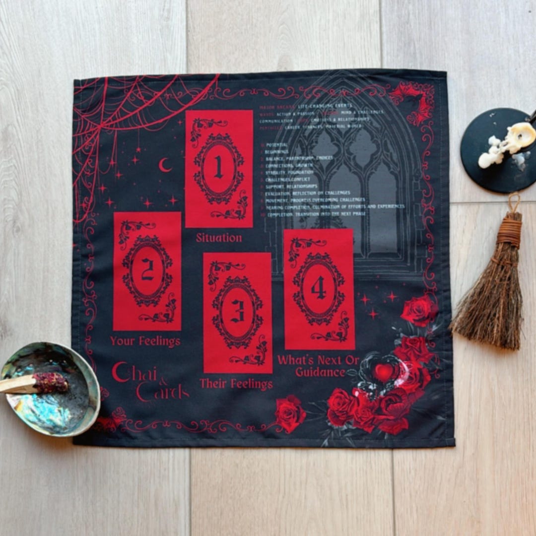 Gothic Vampire Tarot Cloth – Love Spread With Keywords | Beginner ...