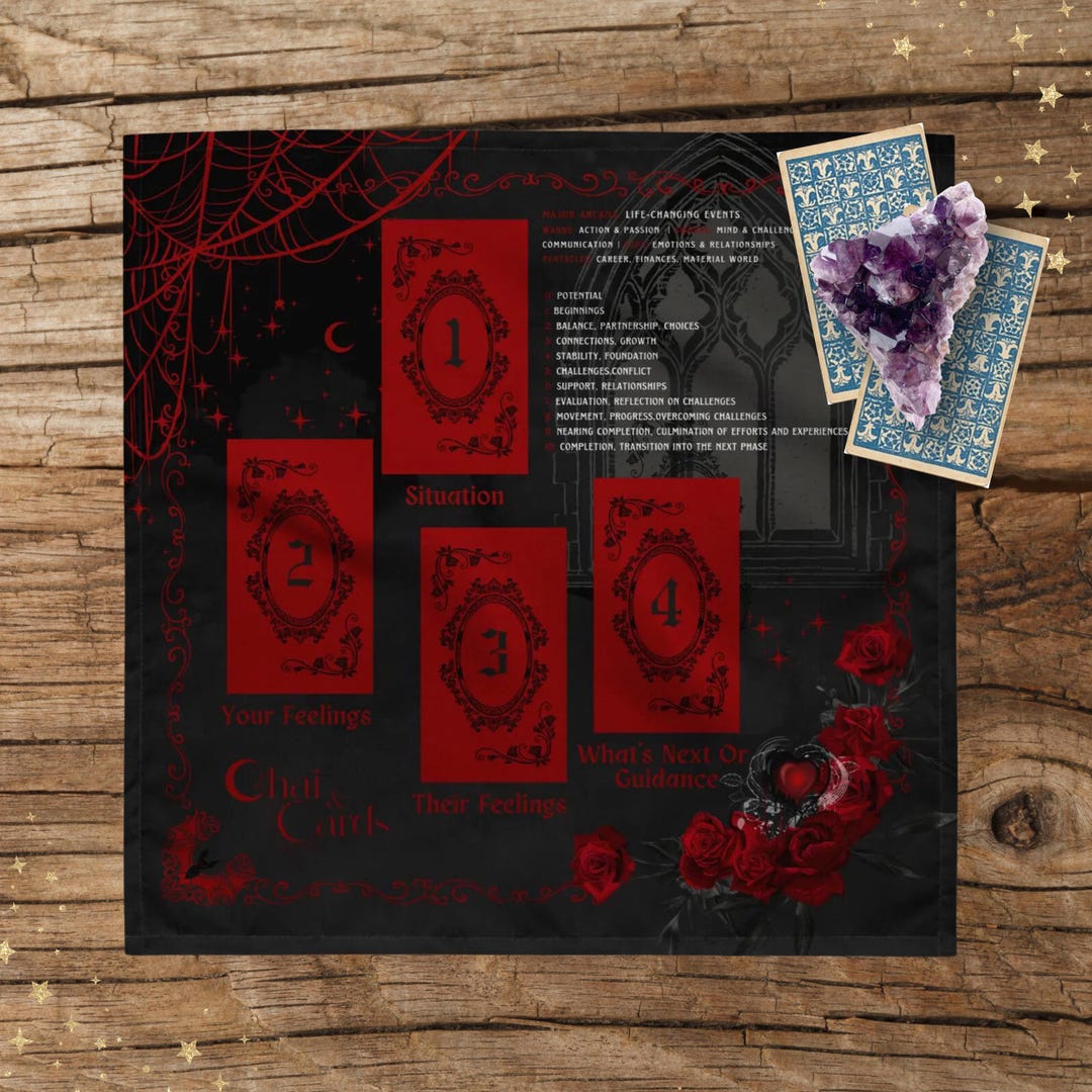 Gothic Vampire-themed Tarot Cloth | Love Spread Tarot Cloth for Spread ...