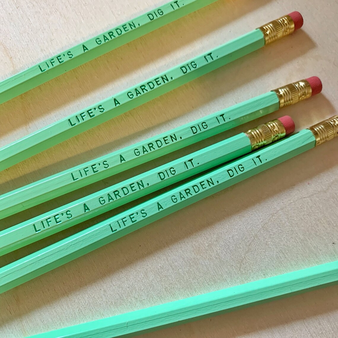 Life's A Garden, Dig It. Pencil 6 Pack, Earmark Engraved Pencils ...
