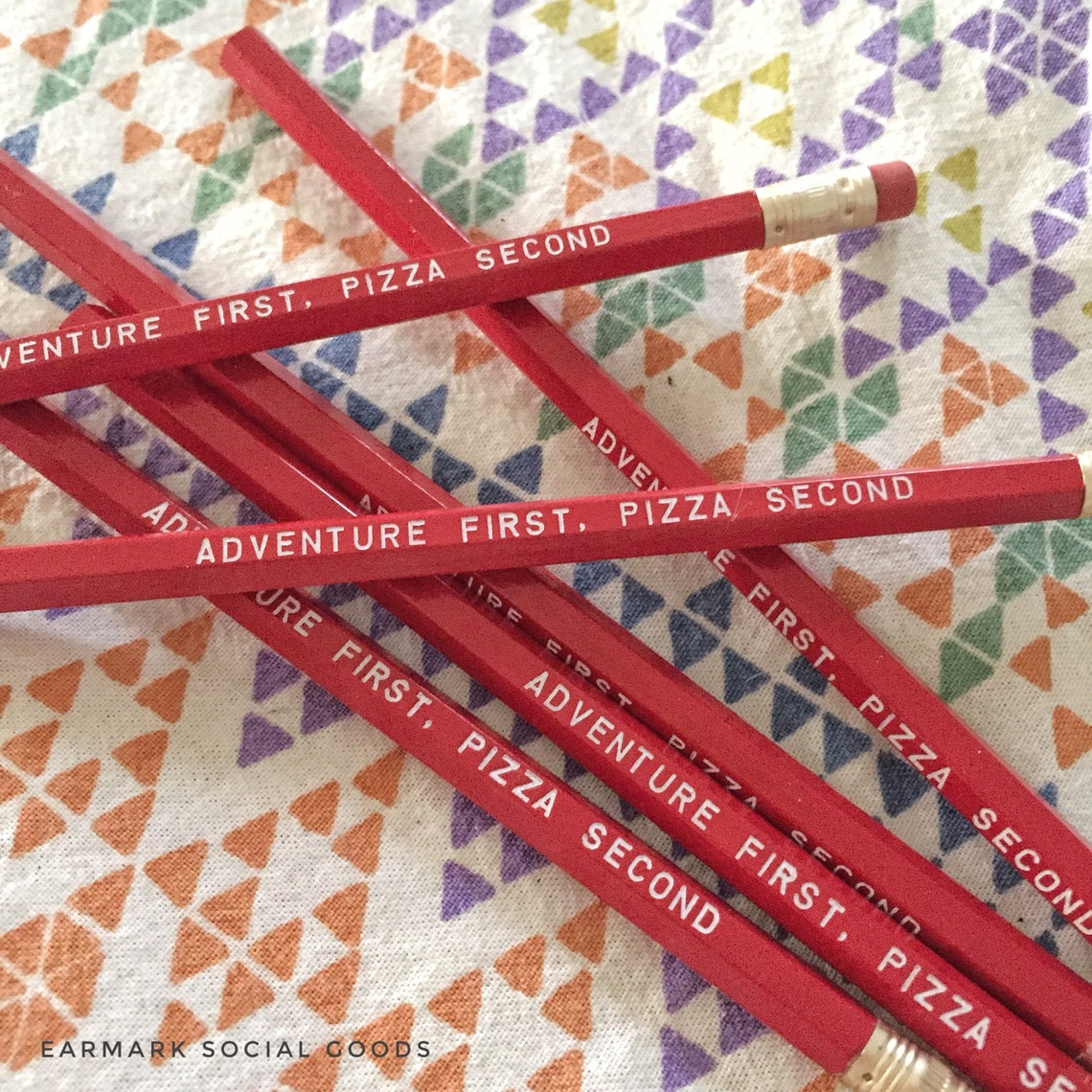 Adventures and Pizza Pencil 6 Pack Earmark Pencils Engraved | Etsy