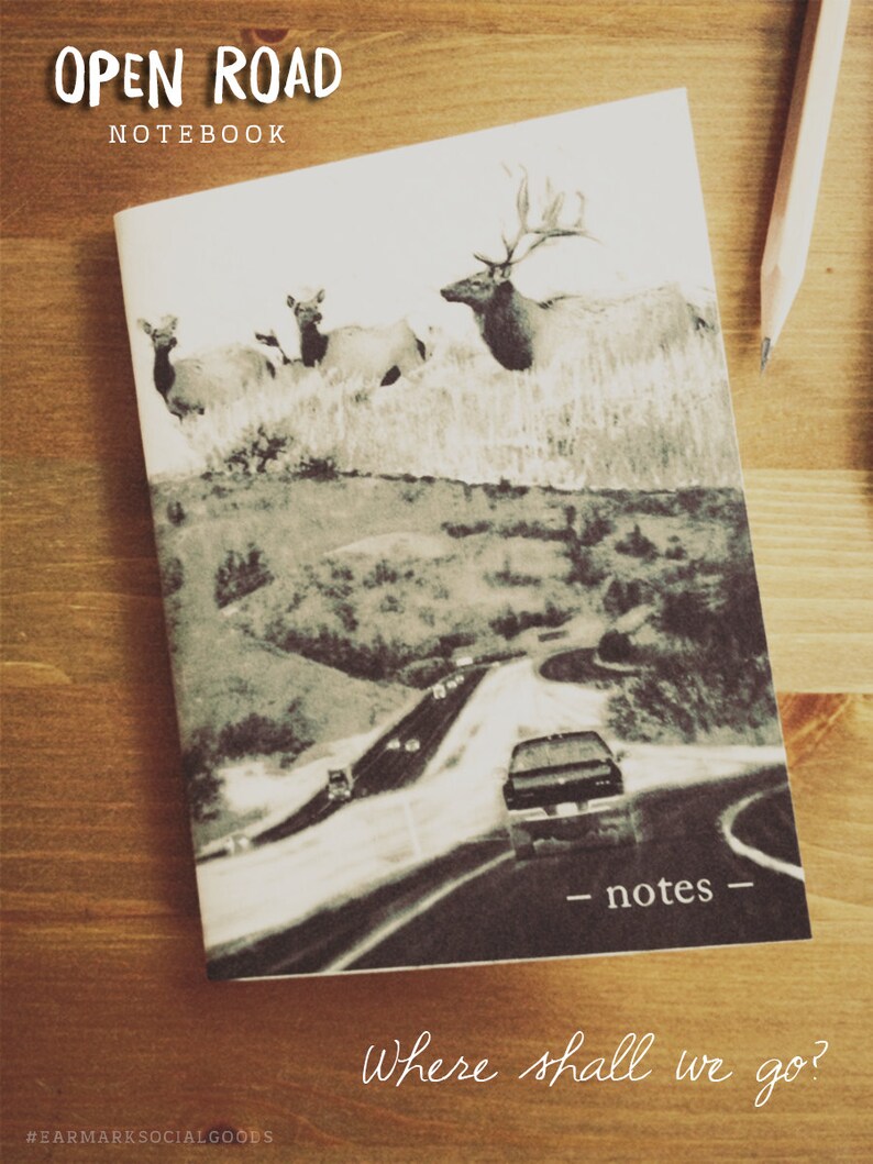 Open Road Pocket Note Book Travel Journal Trip Journal Road | Etsy