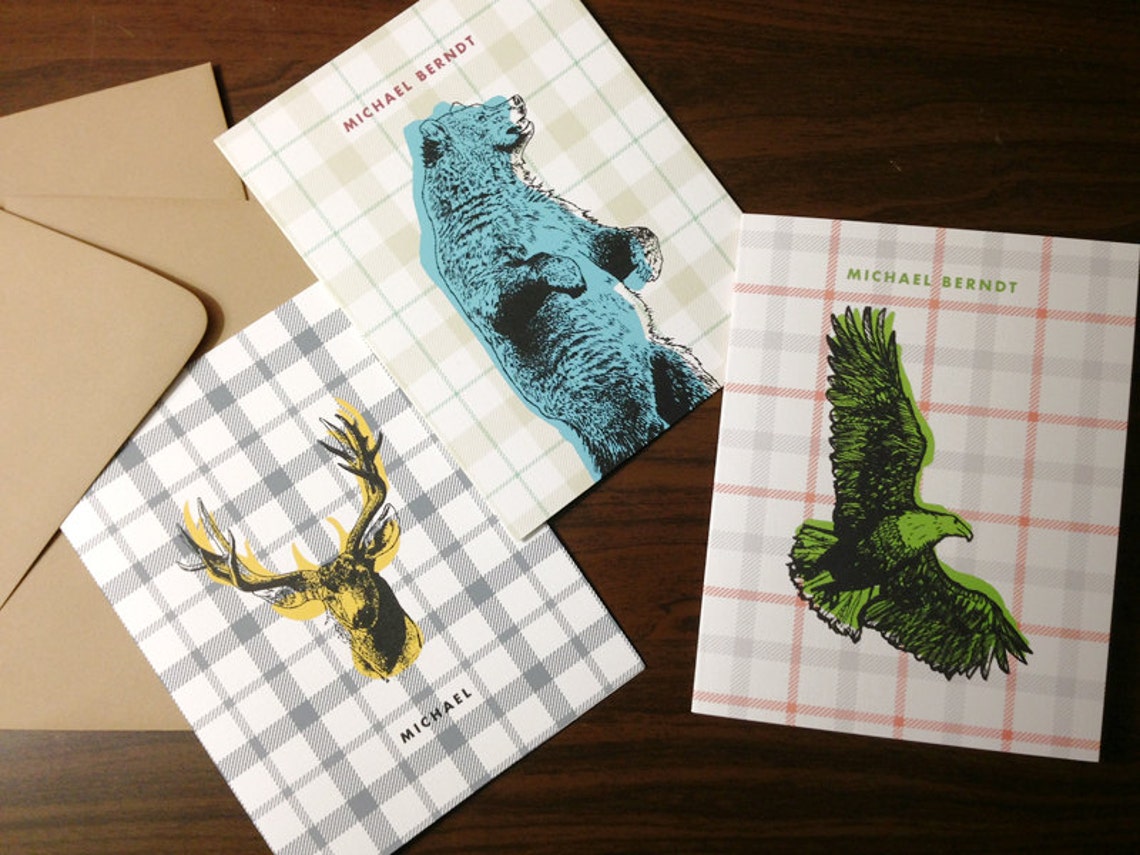 Set of 12 Spirit Animal Personalized Note Cards Great Gift - Etsy