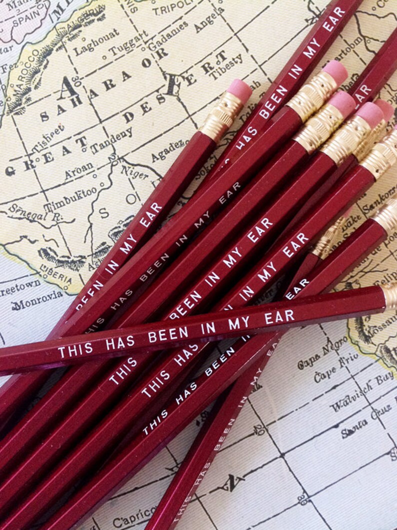 This Has Been in My Ear Pencil 6 Pack Cool Stocking Gifts - Etsy