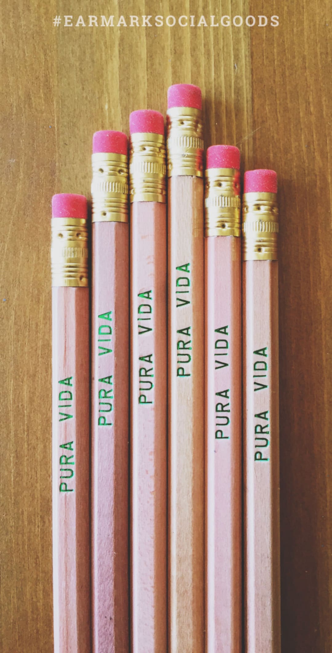 PURA VIDA Natural Wood Pencil 6 Pack - Costa Rica Inspired Gift Ideas ...