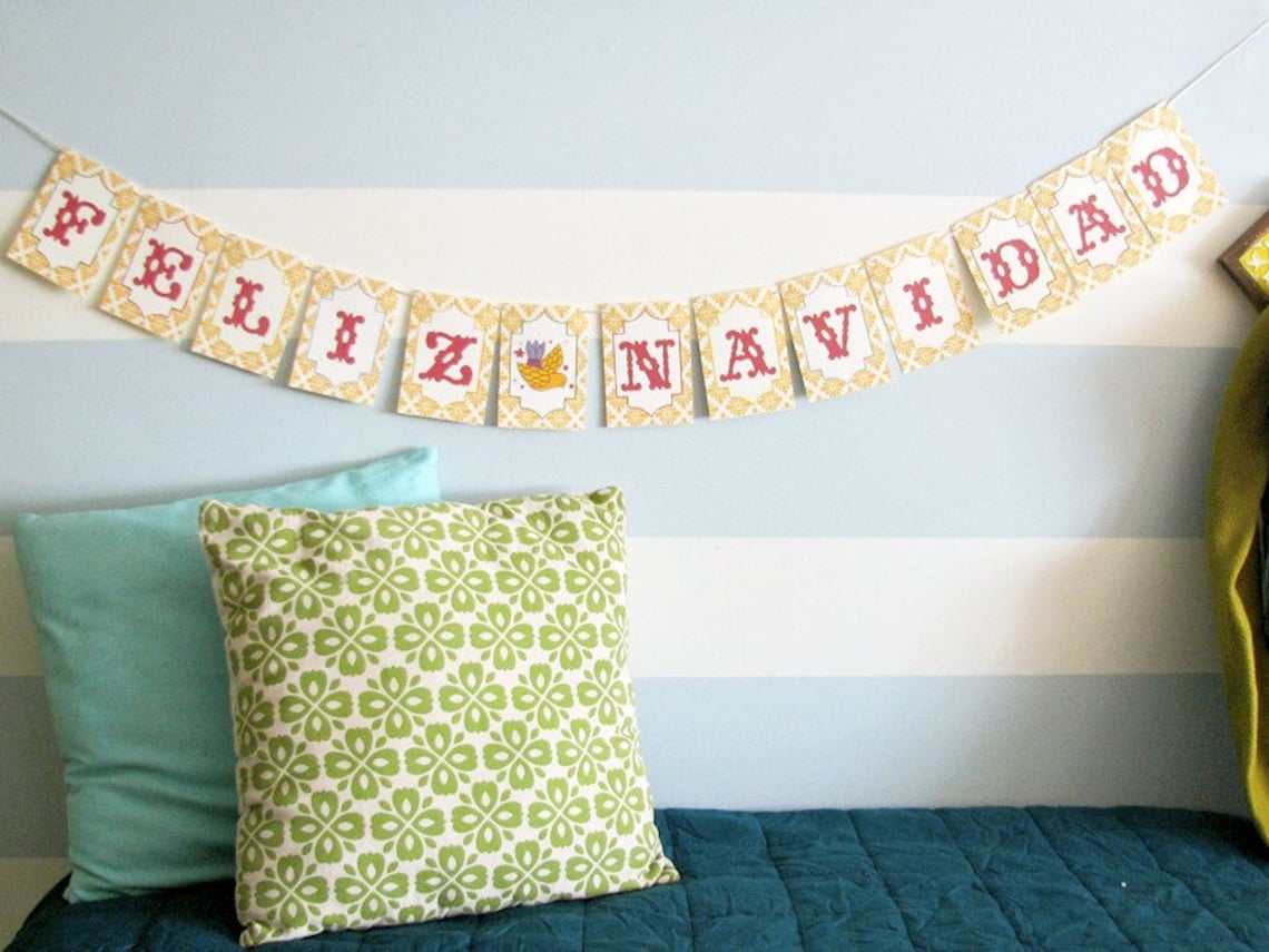Feliz Navidad Holiday Banner CHOOSE WORDING Many Languages - Etsy