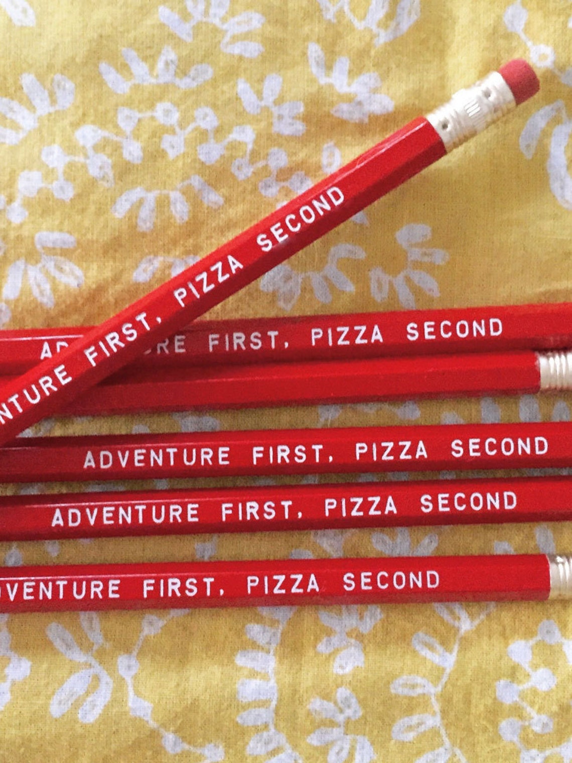 Adventures and Pizza Pencil 6 Pack Earmark Pencils Engraved | Etsy