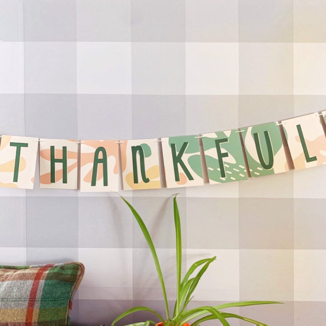 Be Thankful Thanksgiving Art Garland, Modern Garland, Be Grateful ...