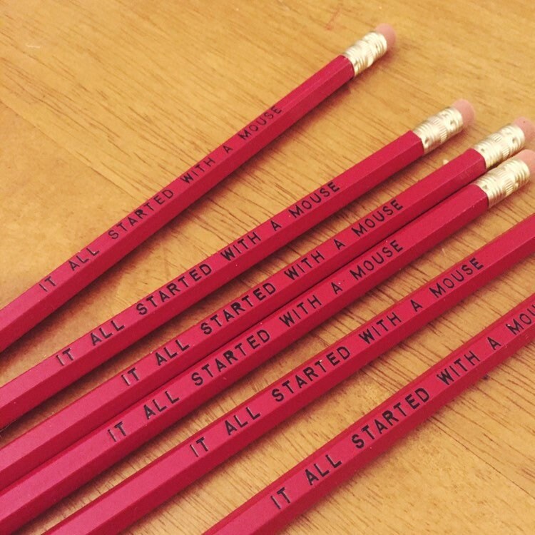 It All Started With a Mouse Engraved Pencil 6 Pack, Earmark Pencils ...