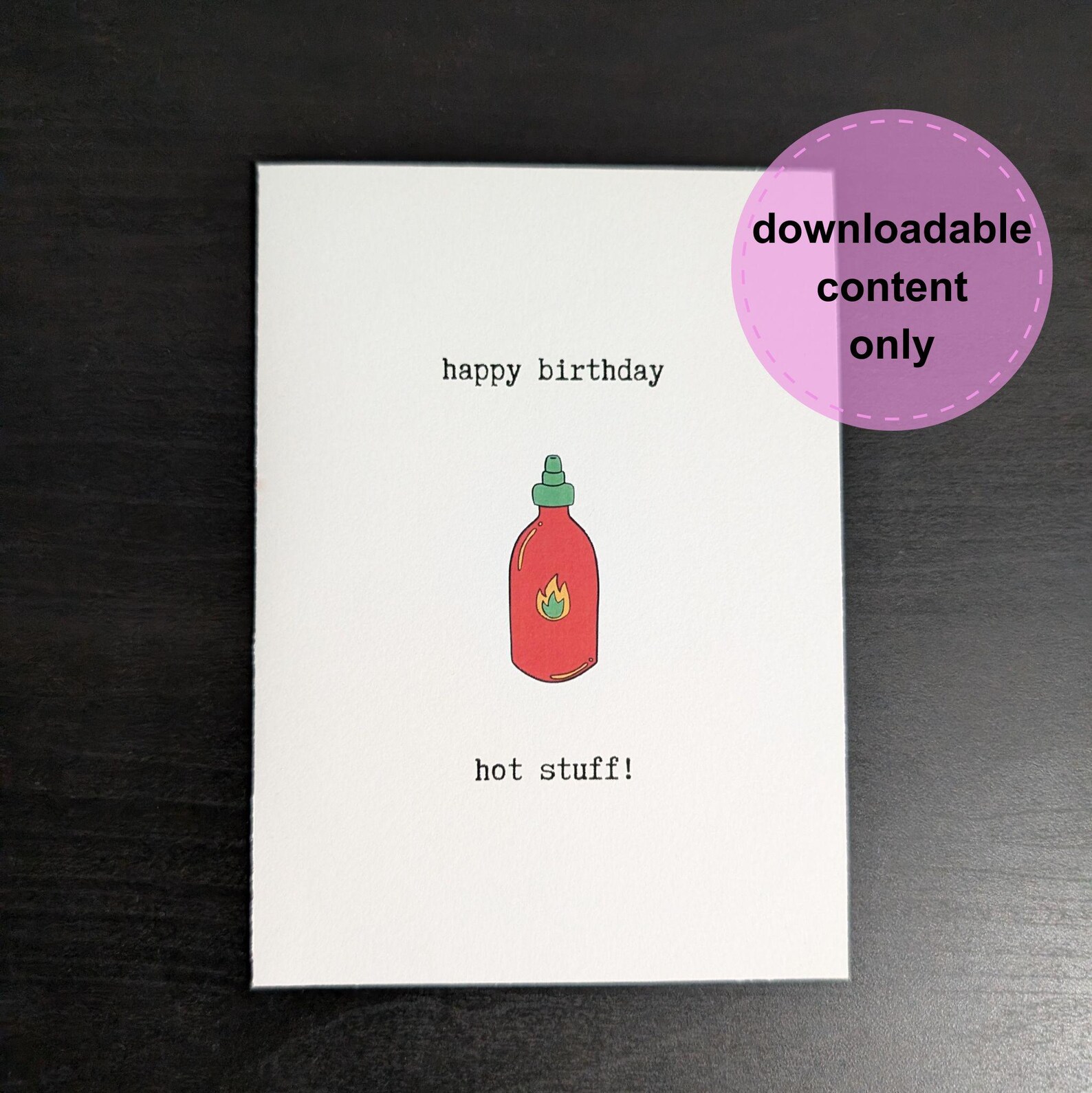 Funny Birthday Card Hot Sauce Birthday Happy Birthday Hot Stuff Cute ...