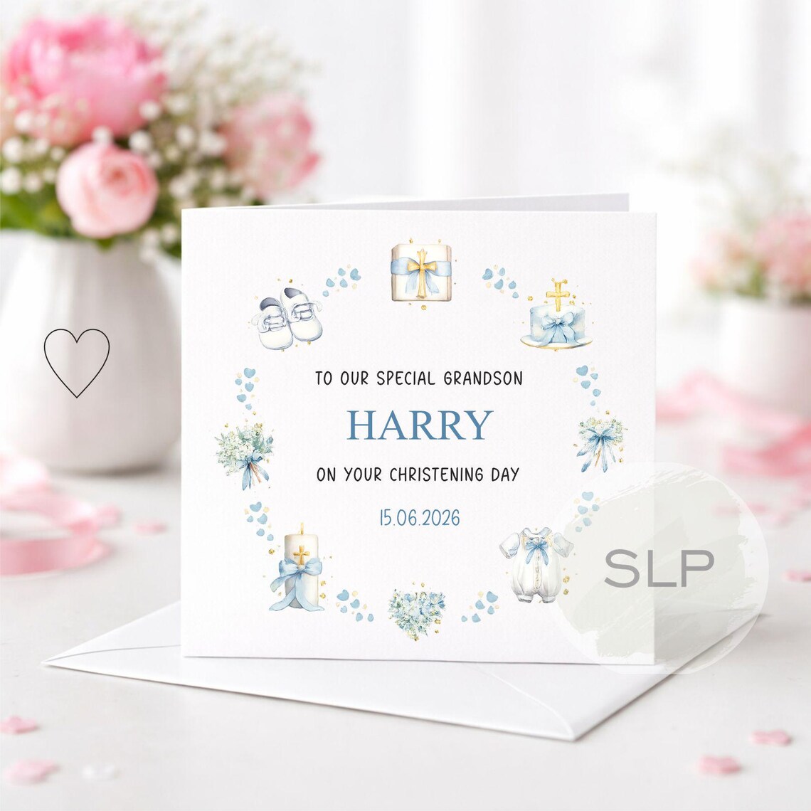 Personalised Christening Card – Baptism Card for Grandson ...