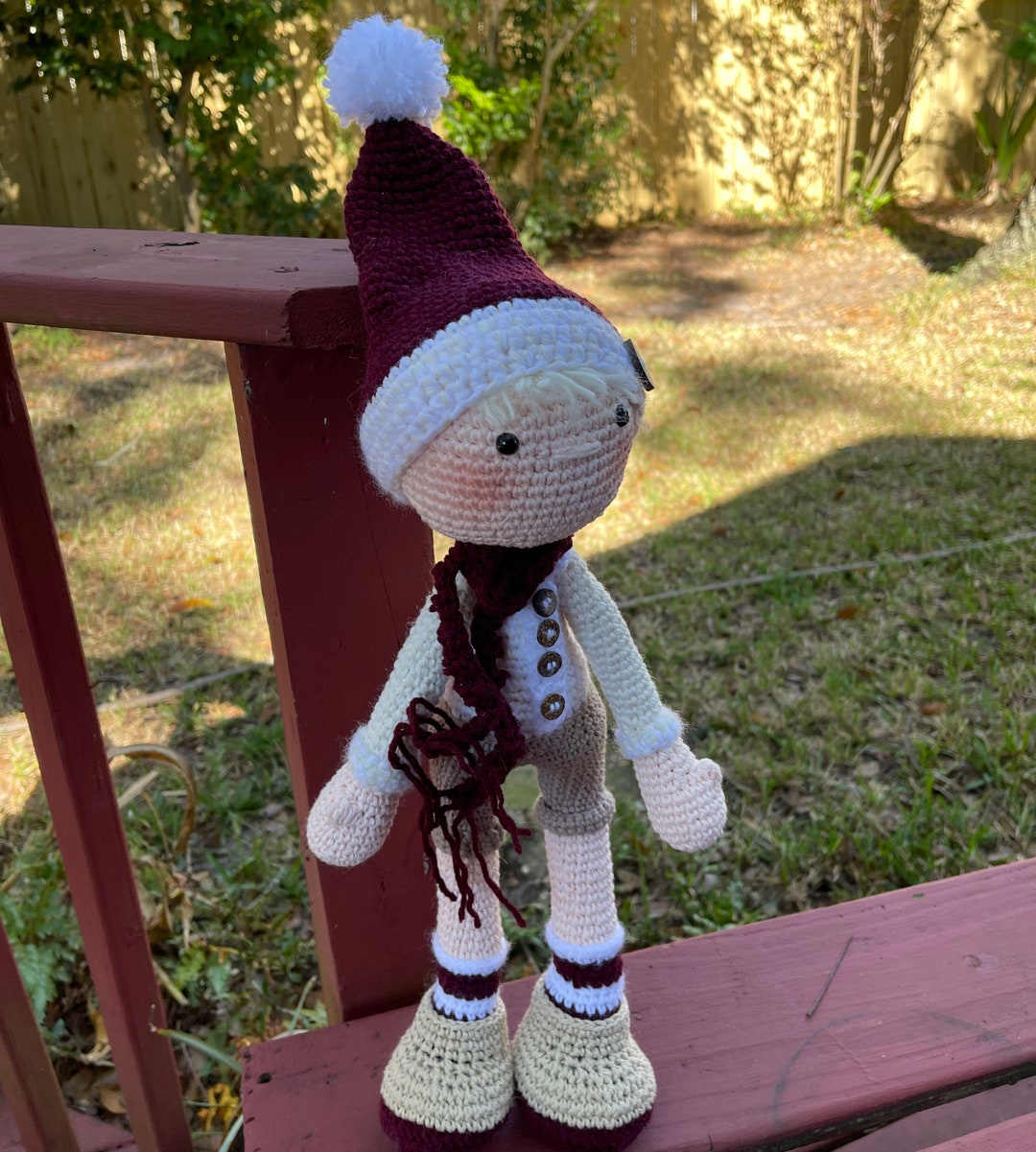 Christmas Elf Plush Doll Handmade Crocheted Pixie Faerie Sprite Imp ...