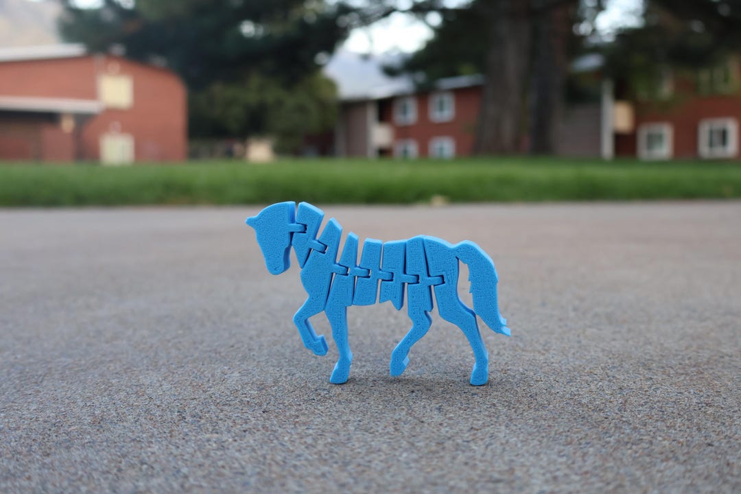Small Flat Articulating Horse 3D Printed Articulating Fidget Animal ...
