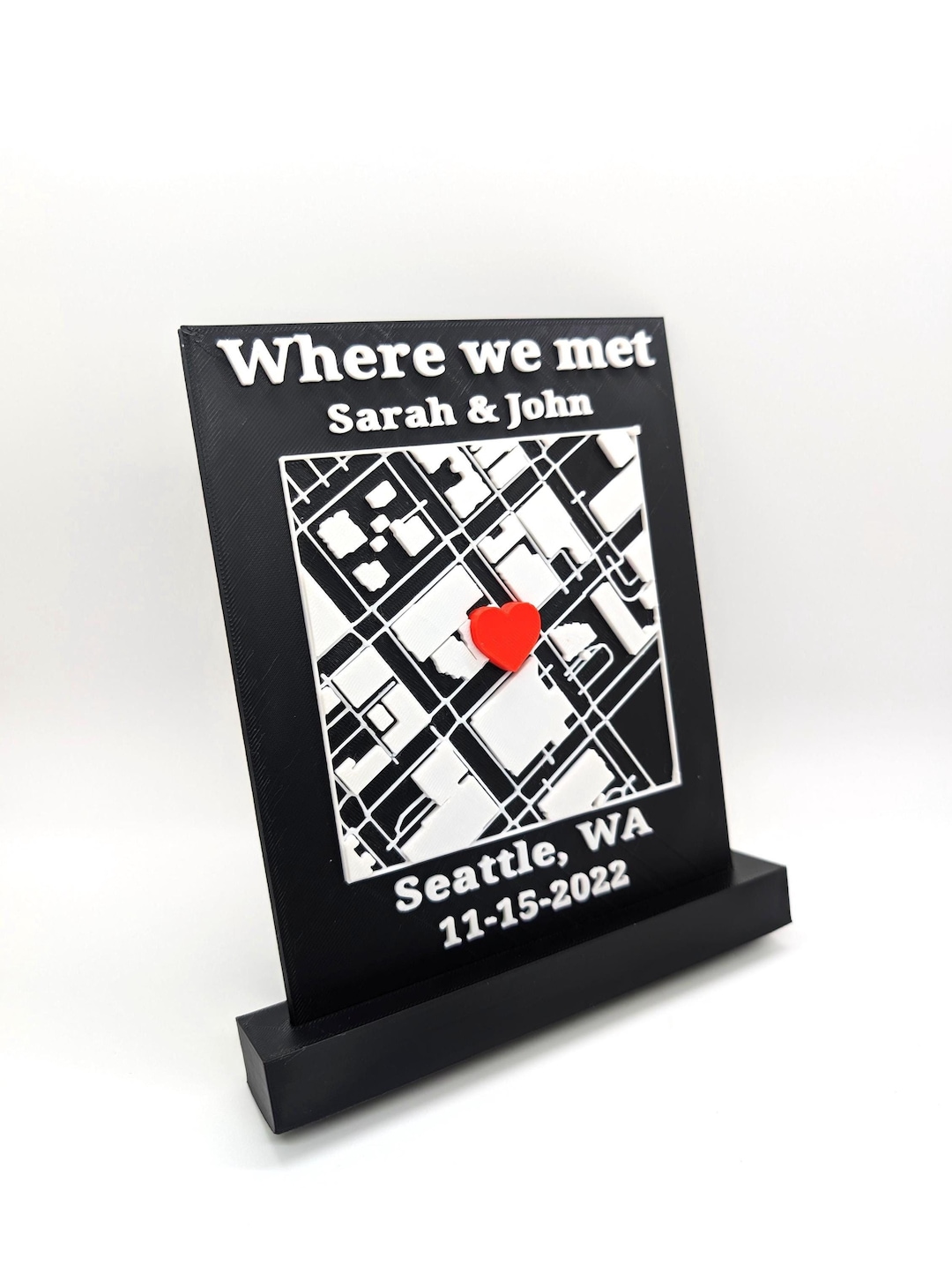 Custom 3D Map - 'where We Met' Personalized Gift for Couples | Unique ...