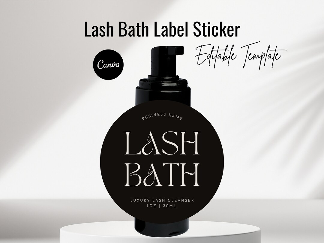 Lash Shampoo Label Template: Editable Lash Bath Sticker (canva) - Etsy