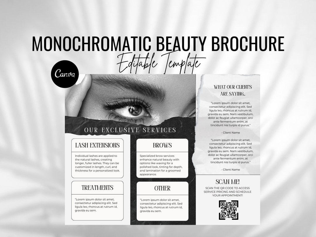 Beauty Brochure Template, Printable Salon Pamphlet, Canva Brochure ...