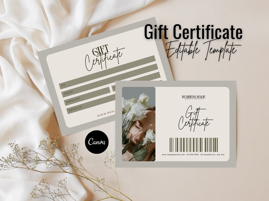 Canva Gift Voucher Template, Editable Gift Certificate, Salon Gift ...