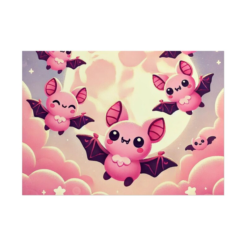 Pink Bats Pink Halloween Rolled Posters - Etsy
