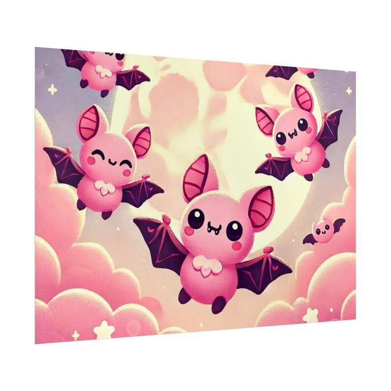 Pink Bats Pink Halloween Rolled Posters - Etsy