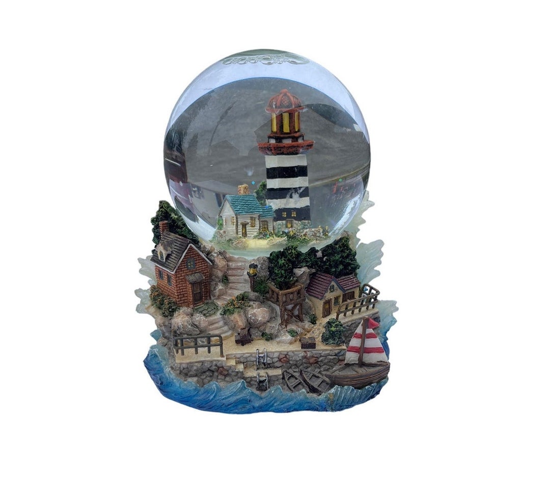 Sankyo Lighthouse in the Village Musical Snow Globe Plays over the Waves - Etsy