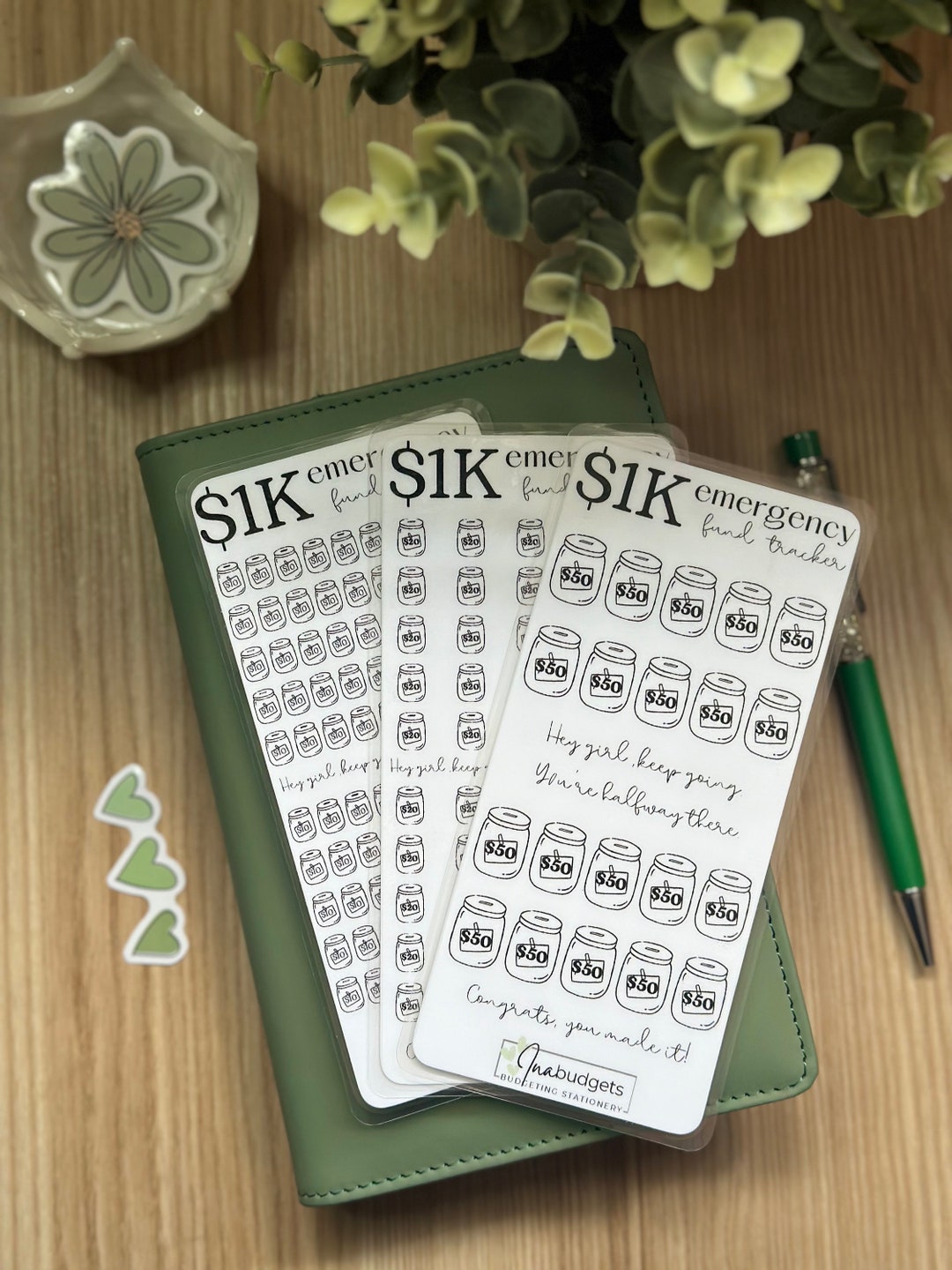 Emergency Fund Savings Tracker | One Thousand Dollars | Cash Stuffing ...