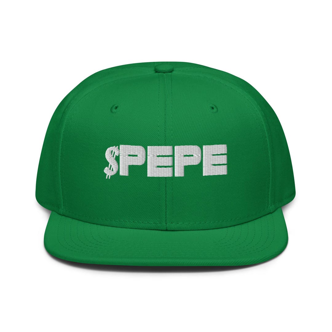 PEPE the Frog Meme Coin Ticker Cryptocurrency Snapback Hat Snapback Cap ...