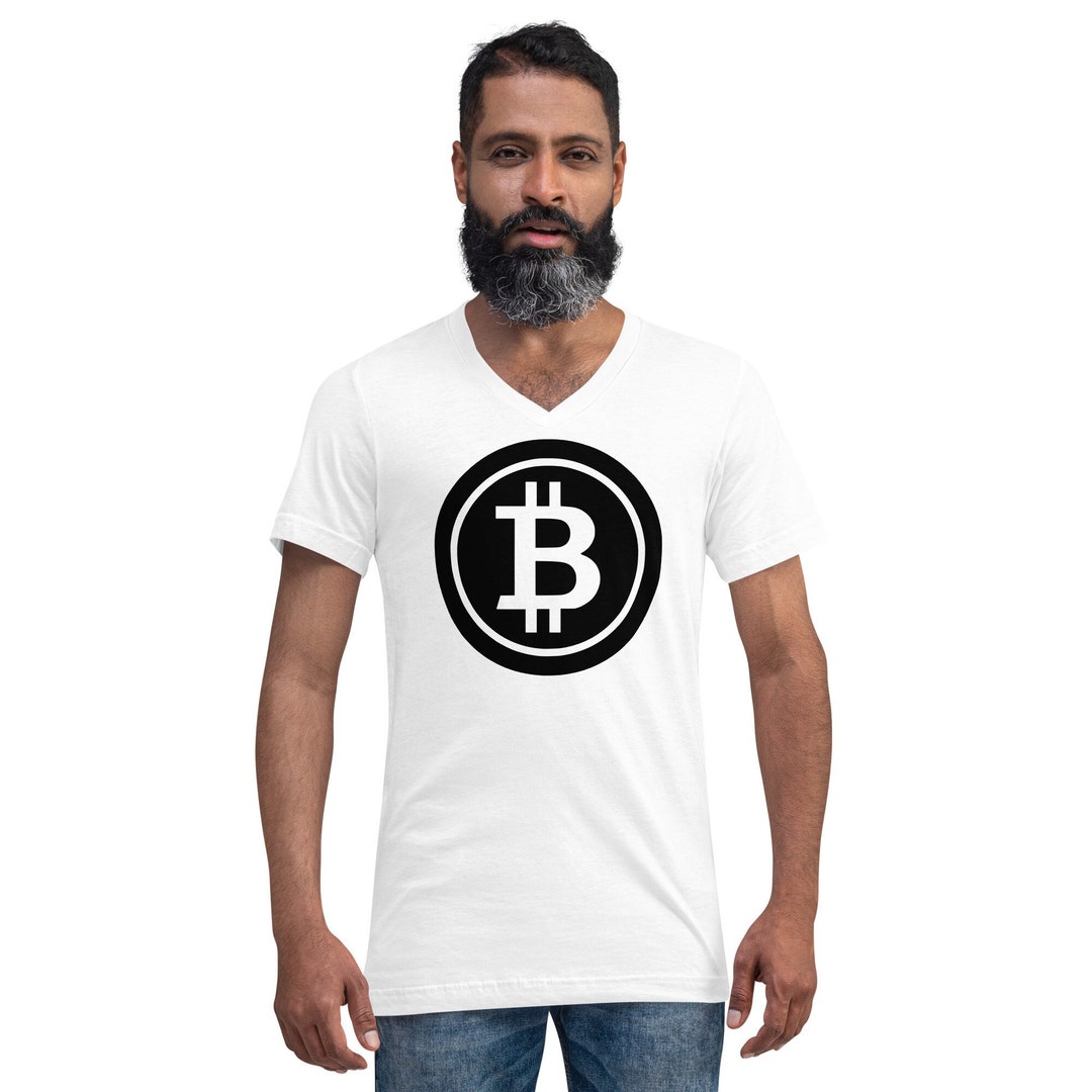 BTC Bitcoin Crypto Symbol Short Sleeve V-neck T-shirt - Etsy