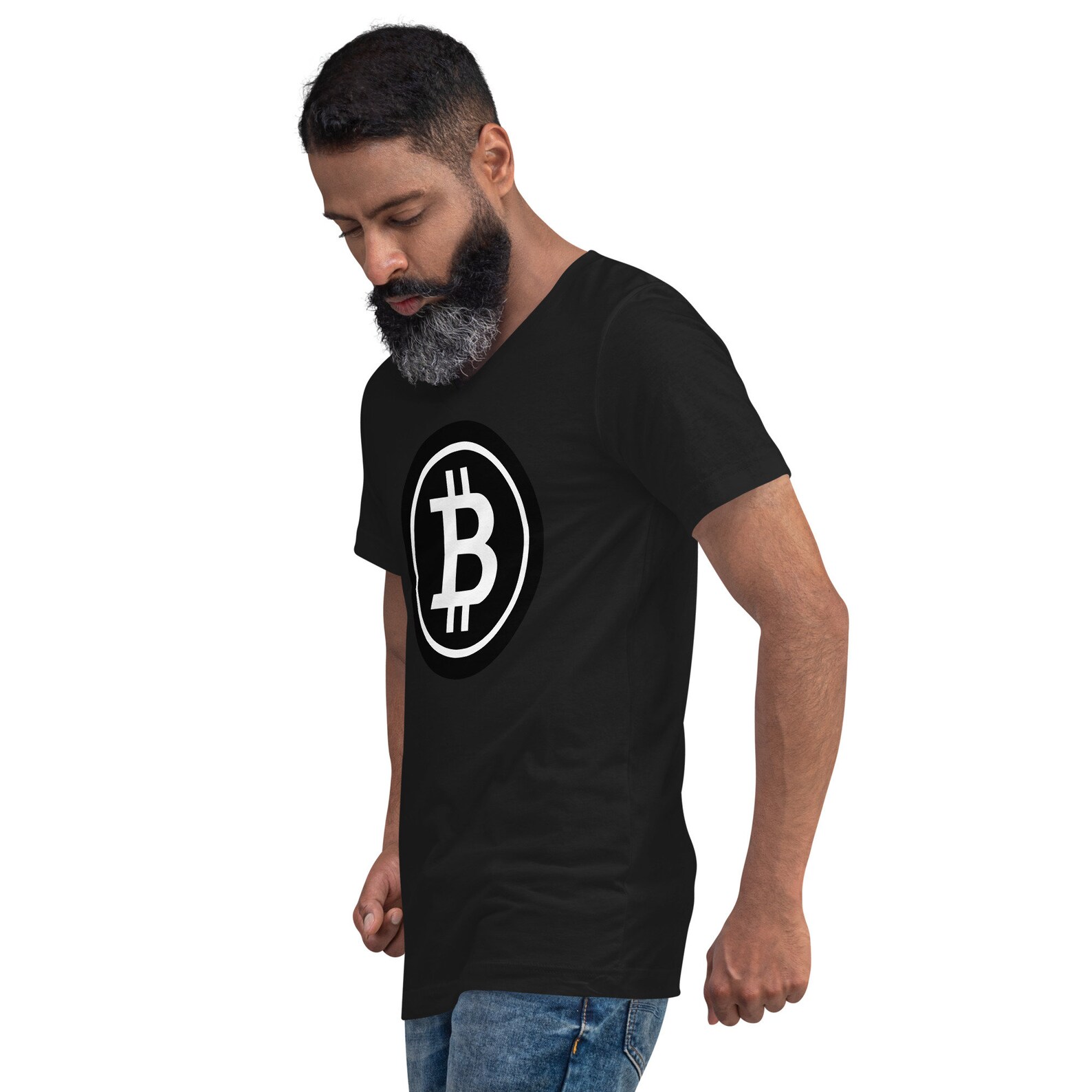 BTC Bitcoin Crypto Symbol Short Sleeve V-neck T-shirt - Etsy