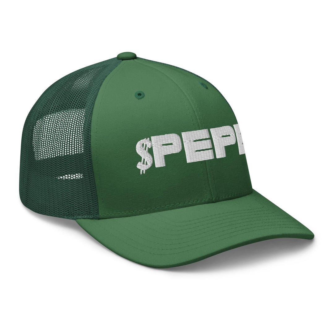 PEPE the Frog Meme Coin Ticker Cryptocurrency Trucker Cap Snapback Hat ...