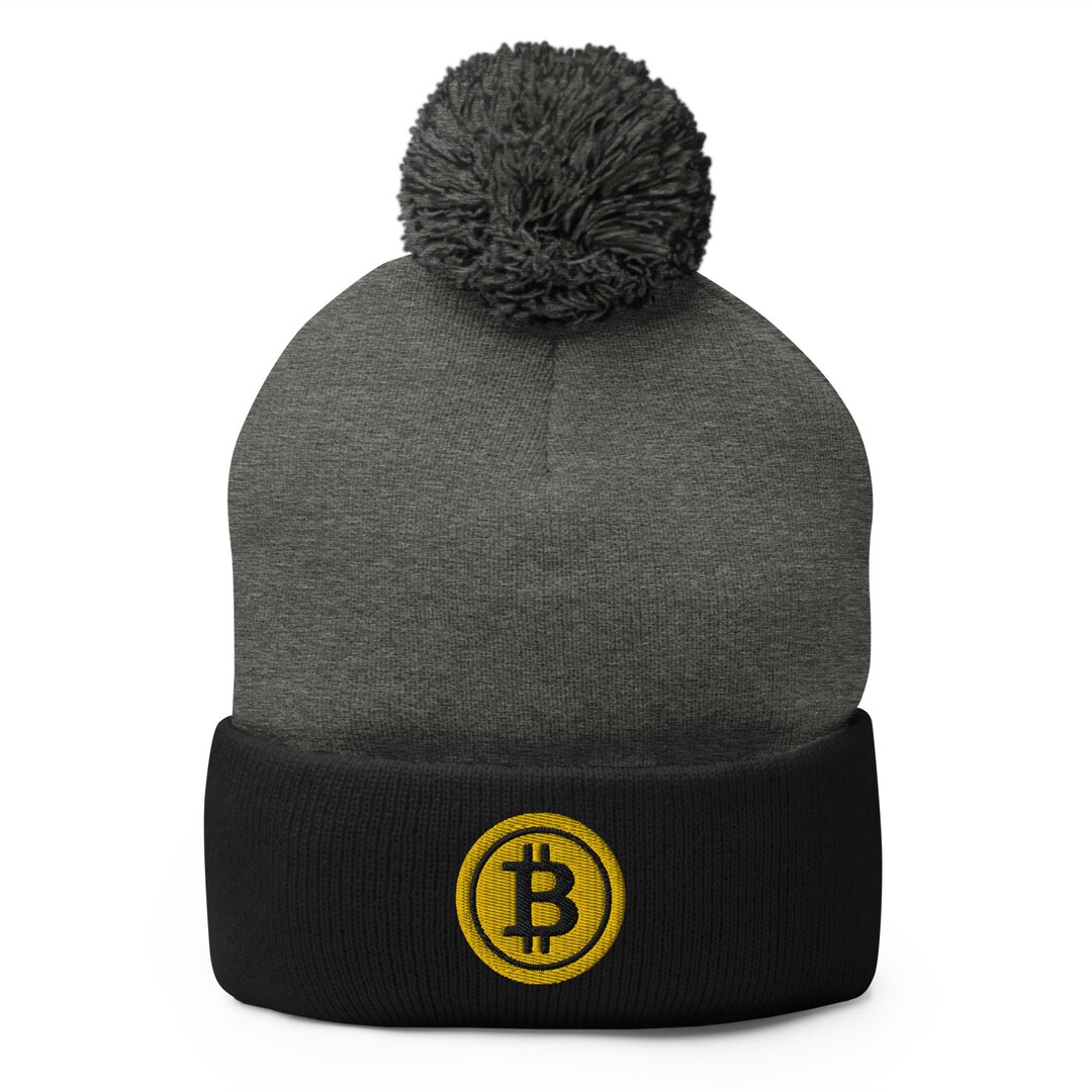 Yellow BTC Bitcoin Crypto Symbol Digital Asset Pom-pom Beanie Cap - Etsy