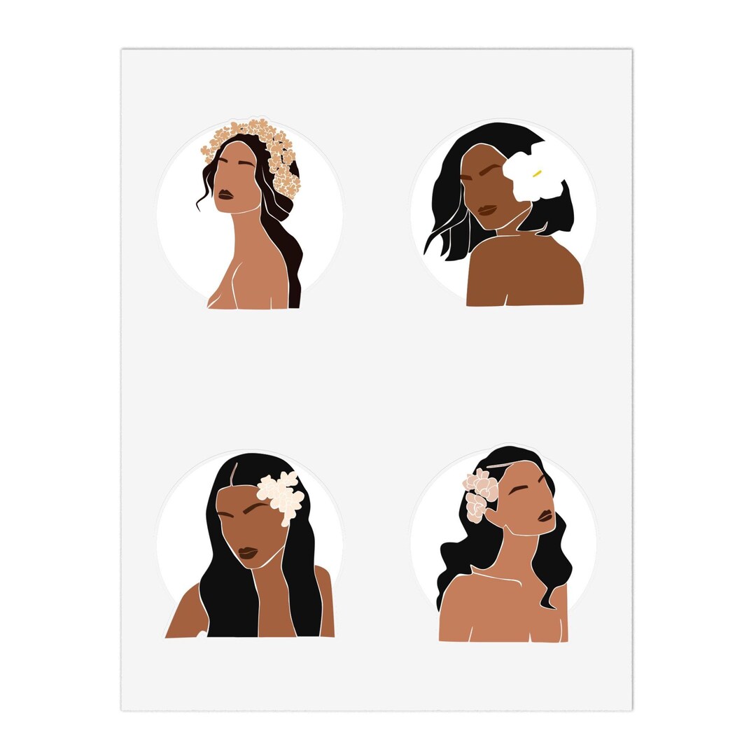 Aloha Bae Hawaiian Wahine 4-pack White or Transparent Stickers - Etsy