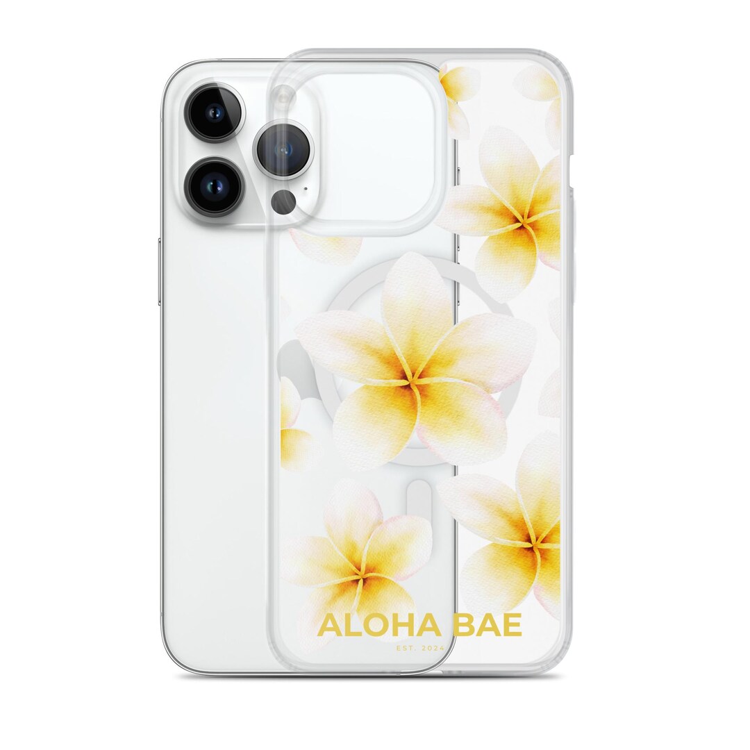 IPhone 14-16 Aloha Bae Hawaiian Plumeria Magsafe Clear Case - Etsy