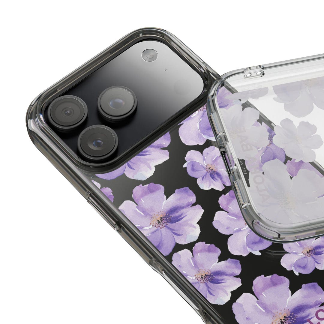 IPhone 17 Clear Case, Purple Florals by Aloha Bae for New Apple iPhone ...