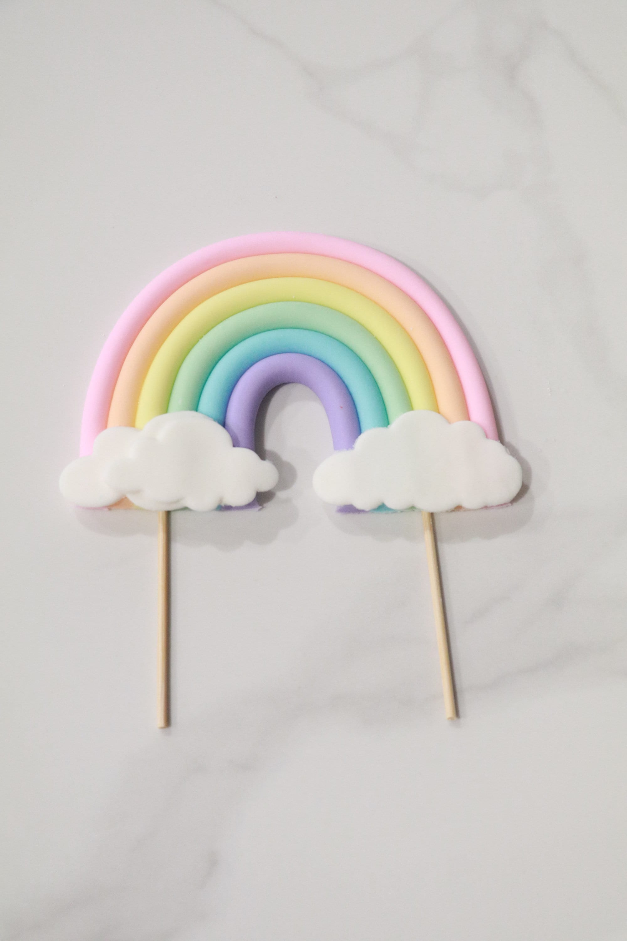 Pastel Fondant Rainbow Cake Topper - Etsy