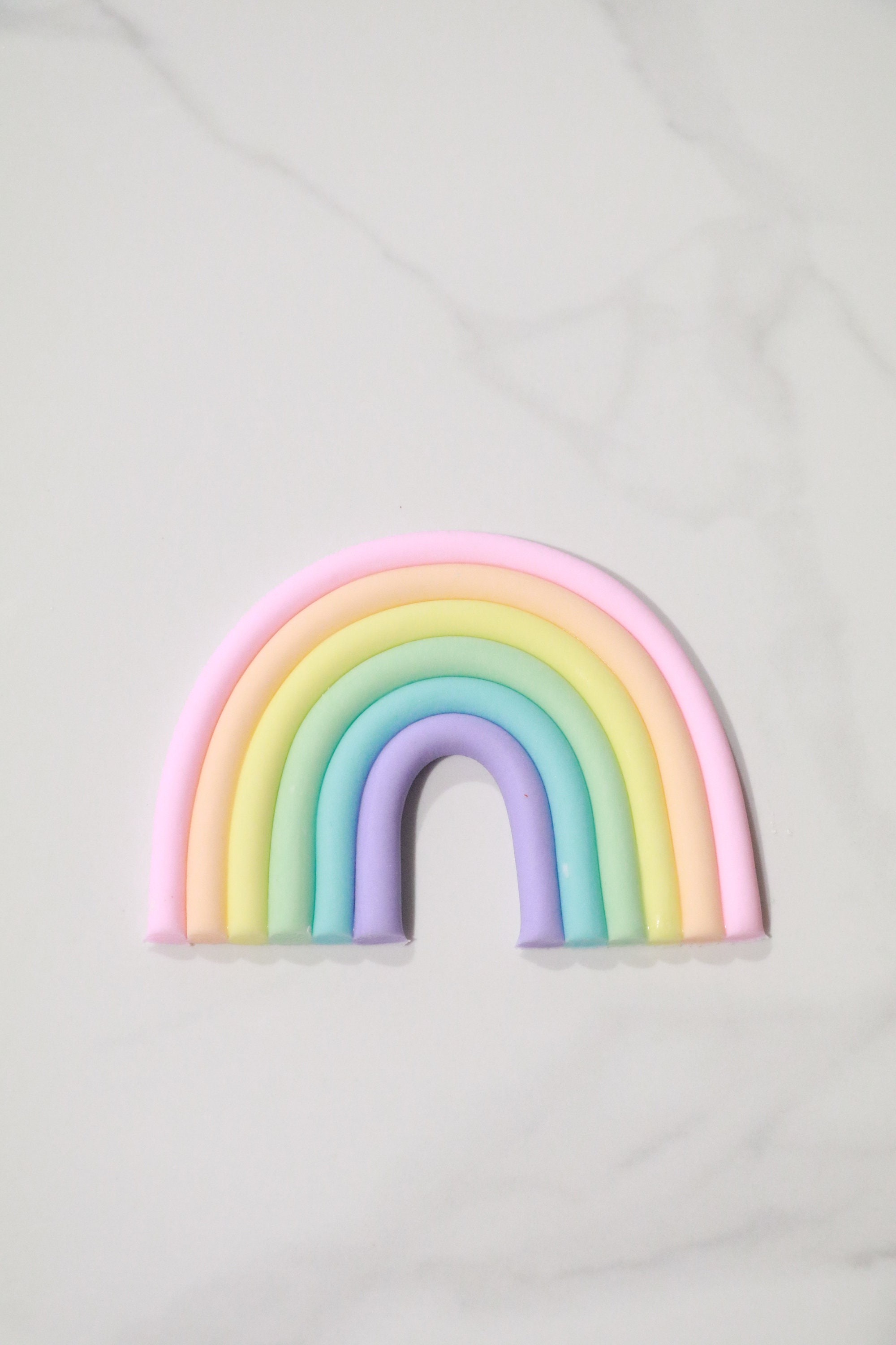 Pastel Fondant Rainbow Cake Topper - Etsy