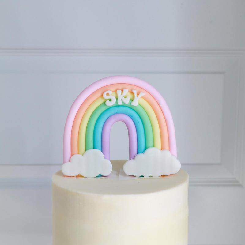 Cake Topper Rainbow Fondant - Etsy