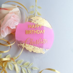 4 Acrylic Cake Topper, Happy Birthday Cake Topper, Cake Topper, Custom ...