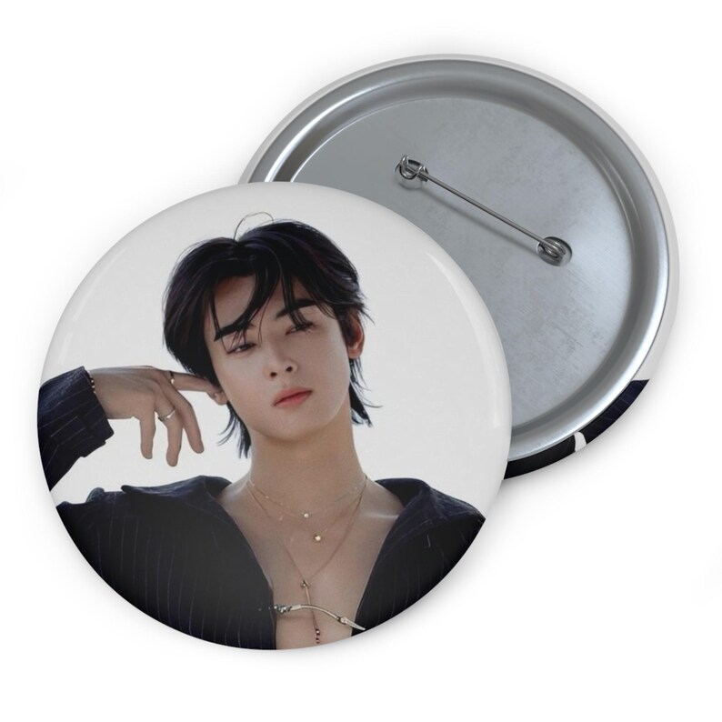 Cha Eun Woo PIN Button, Korean Pin Buttons Gift, Birthday Gift, White ...