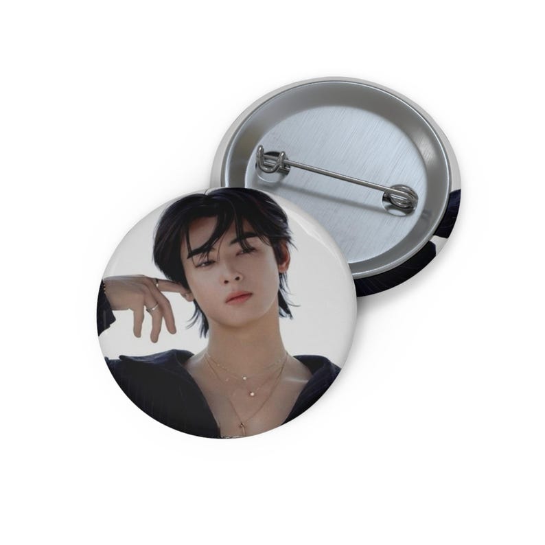 Cha Eun Woo PIN Button, Korean Pin Buttons Gift, Birthday Gift, White ...