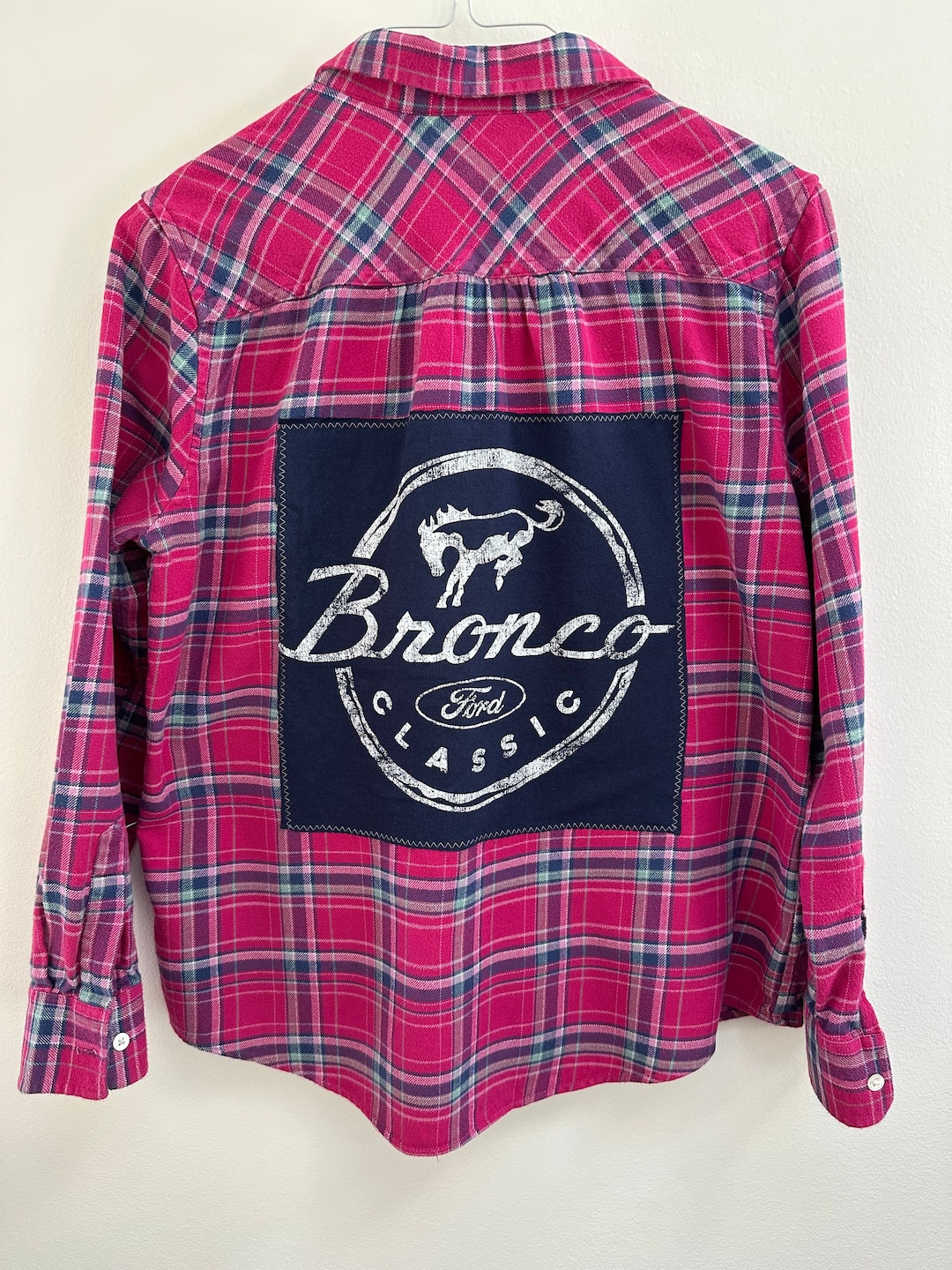 Bronco Upcycled Flannel Shirt Custom Flannel Unique Flannel Ford Bronco ...