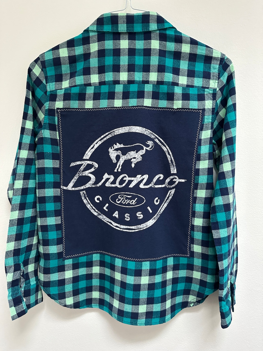 Bronco Upcycled Flannel Shirt Custom Flannel Unique Flannel Ford Bronco ...