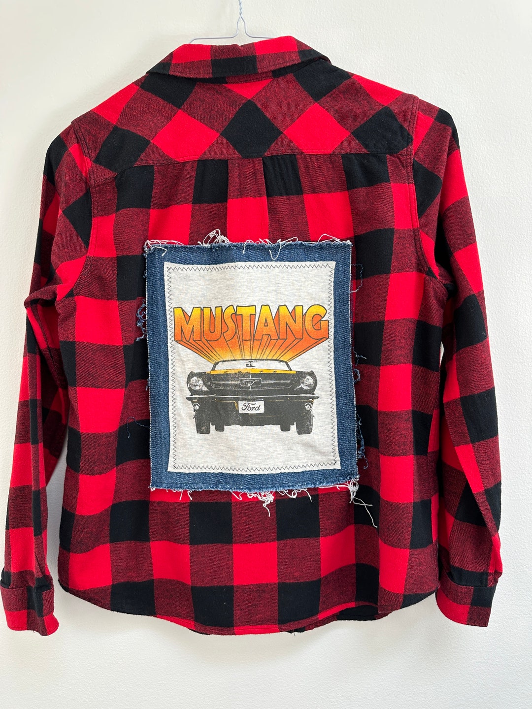 Mustang Upcycled Flannel Shirt Custom Flannel Unique Flannel Ford ...