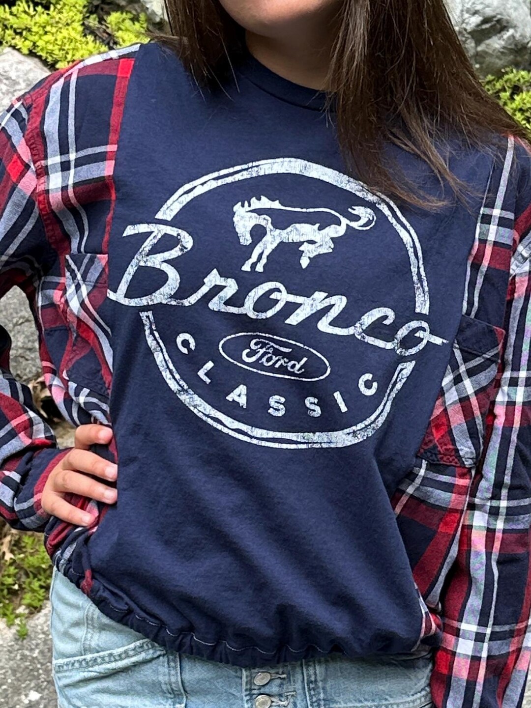 Bronco Upcycled Flannel Shirt Custom Flannel Unique Flannel Ford Bronco ...