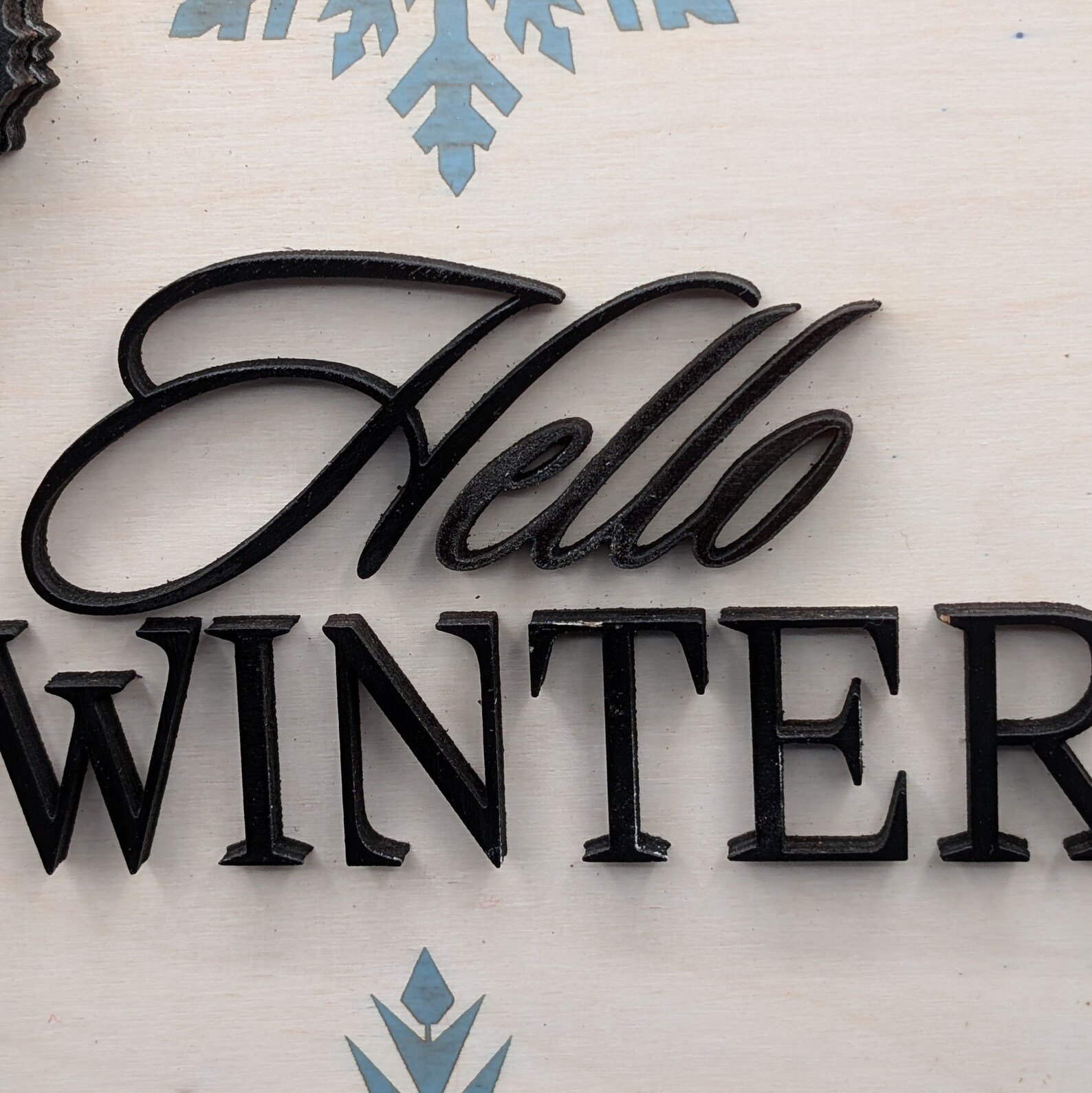 Hello Winter Wooden Door Sign – Rustic Home Decor, Outdoor Porch Sign ...