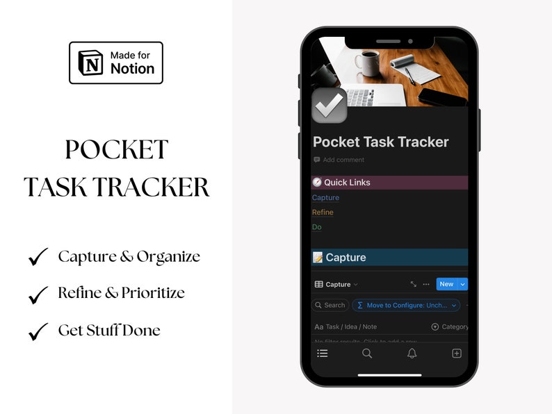 Notion Task Tracker | iPhone Digital Planner | Task Manager ...