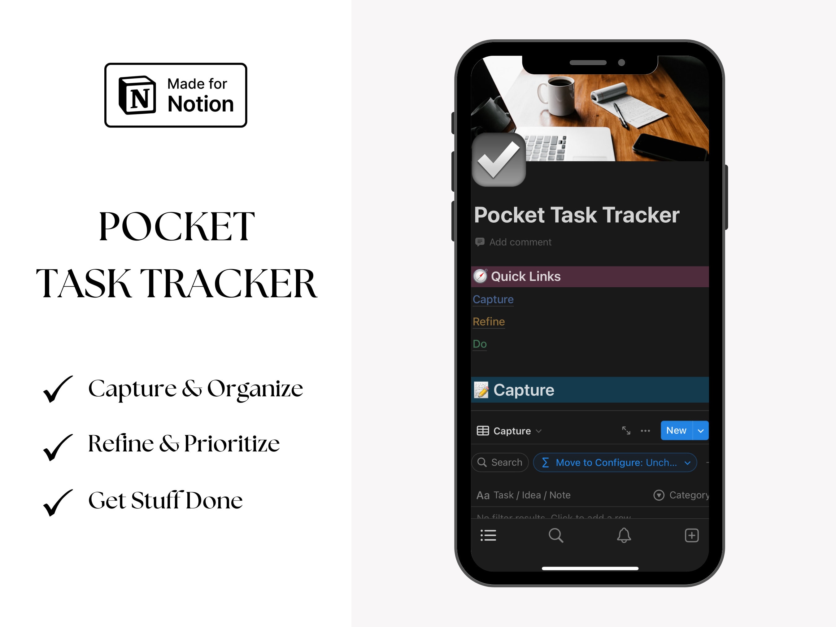Notion Task Tracker | iPhone Digital Planner | Task Manager ...
