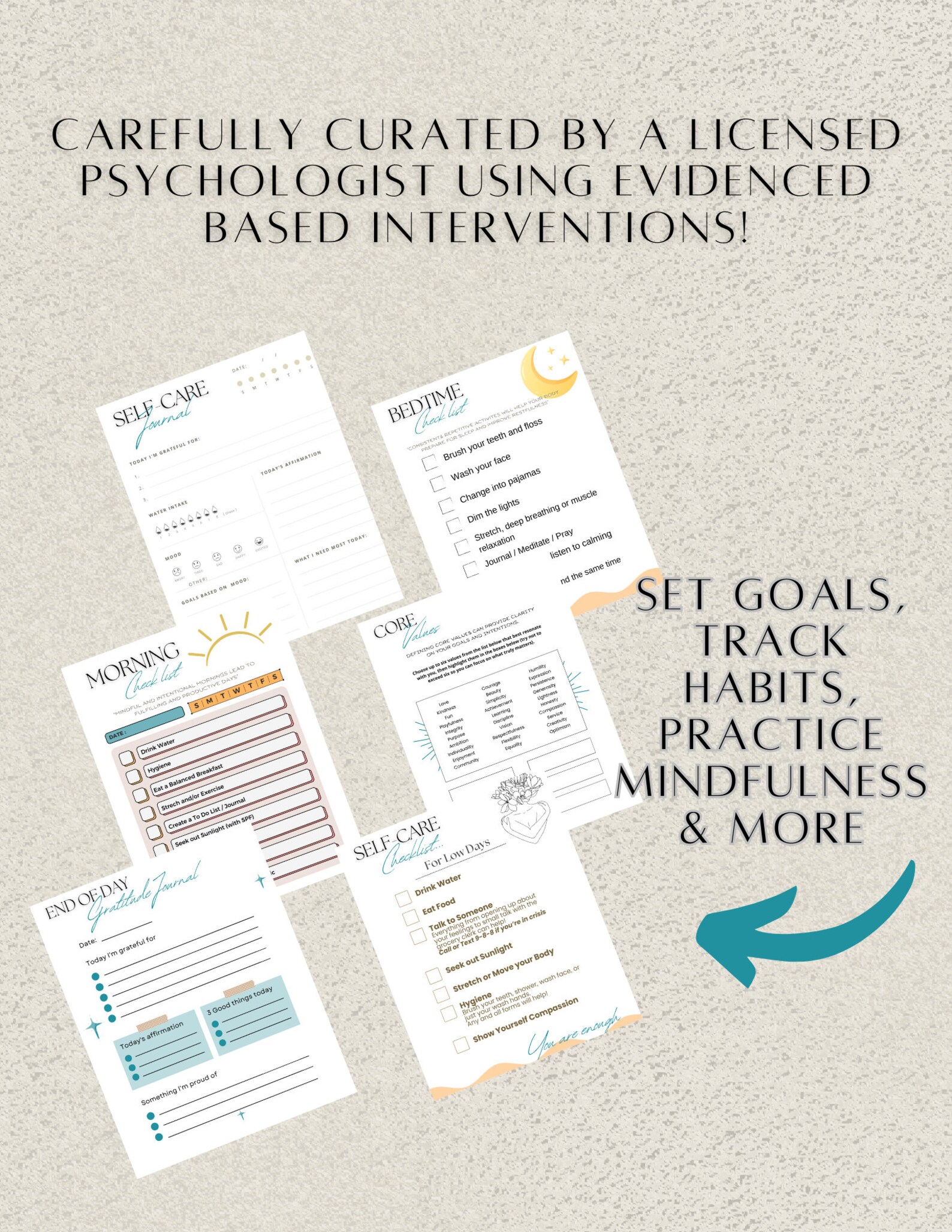Printable Mindfulness Workbook Self-care Planner Self-love Journal ...
