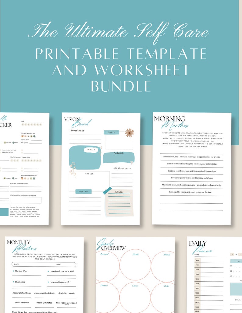 Printable Mindfulness Workbook Self-care Planner Self-love Journal ...