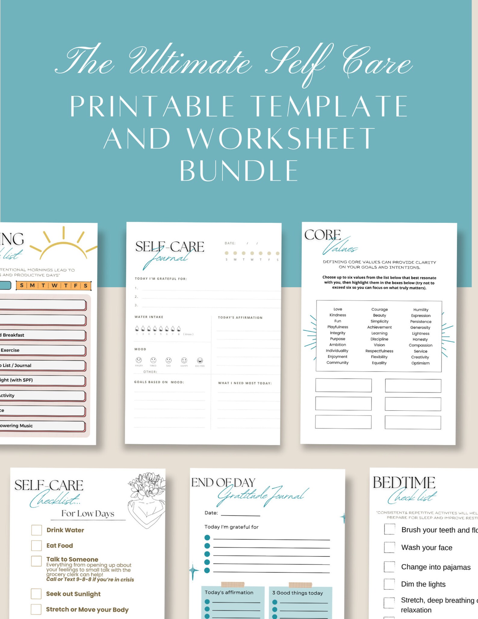 Printable Mindfulness Workbook Self-care Planner Self-love Journal ...
