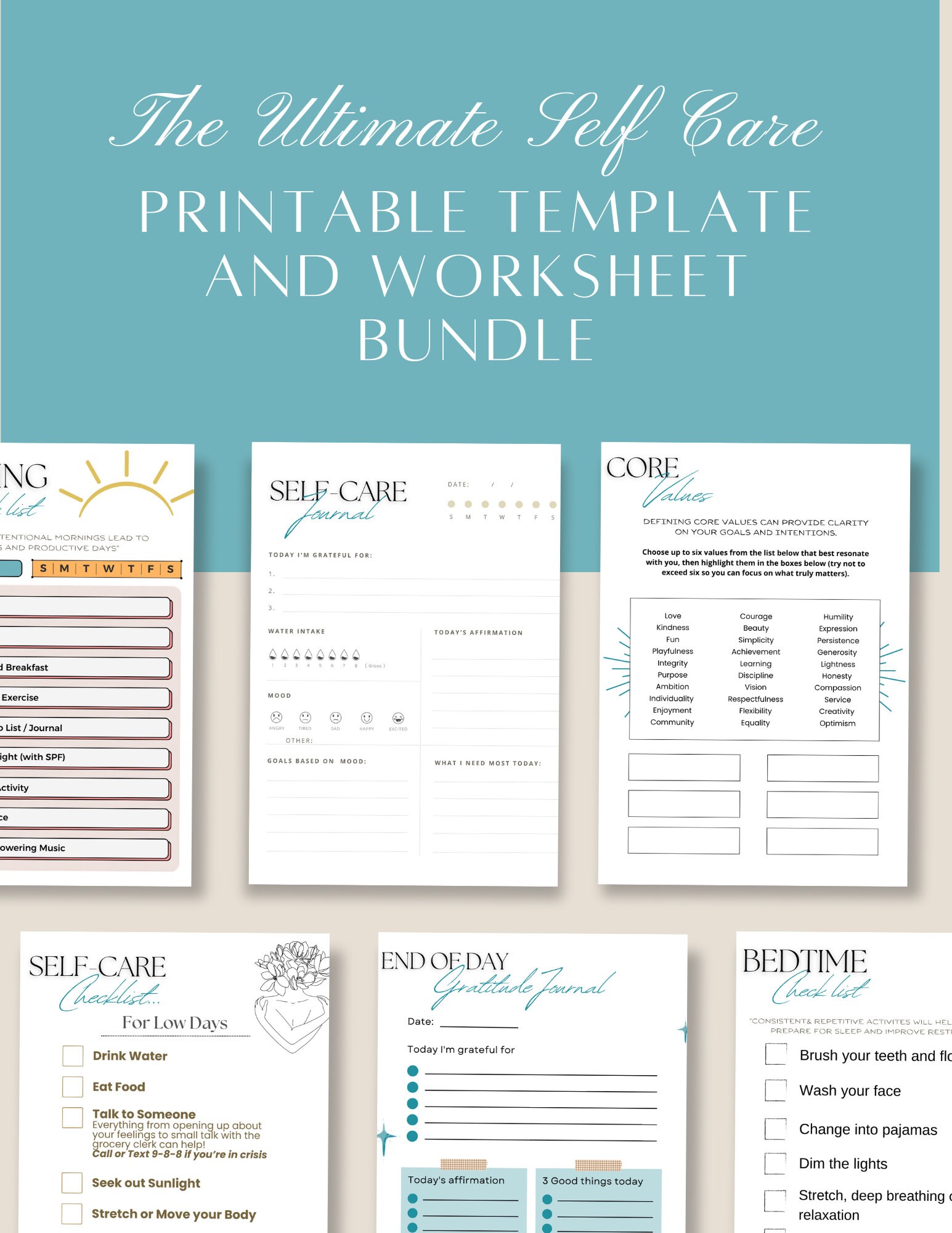 Printable Mindfulness Workbook Self-care Planner Self-love Journal ...