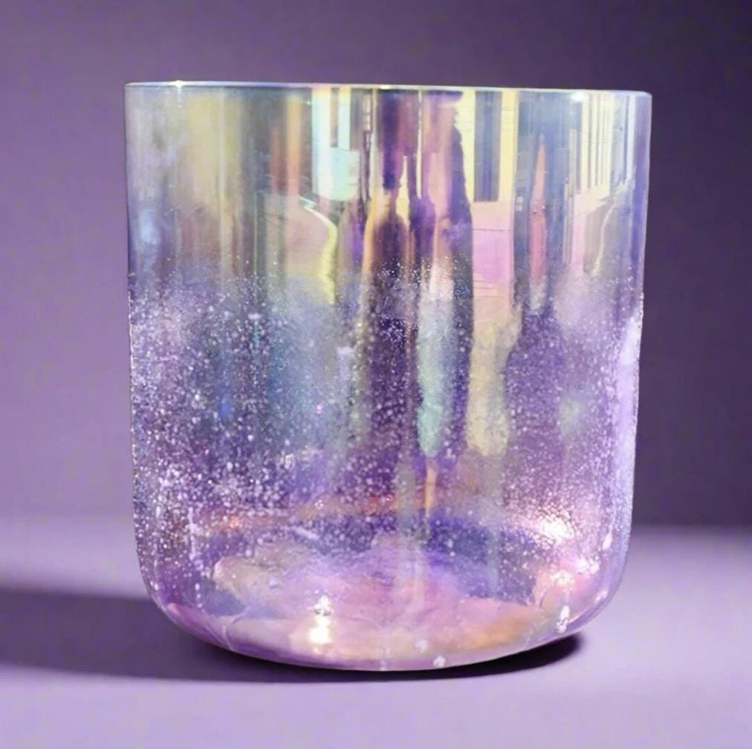 Amethyst + Selenite + Angelite Singing Bowl • Sonic Quartz Gemstone Alchemy Crystal Singing Bowl ...
